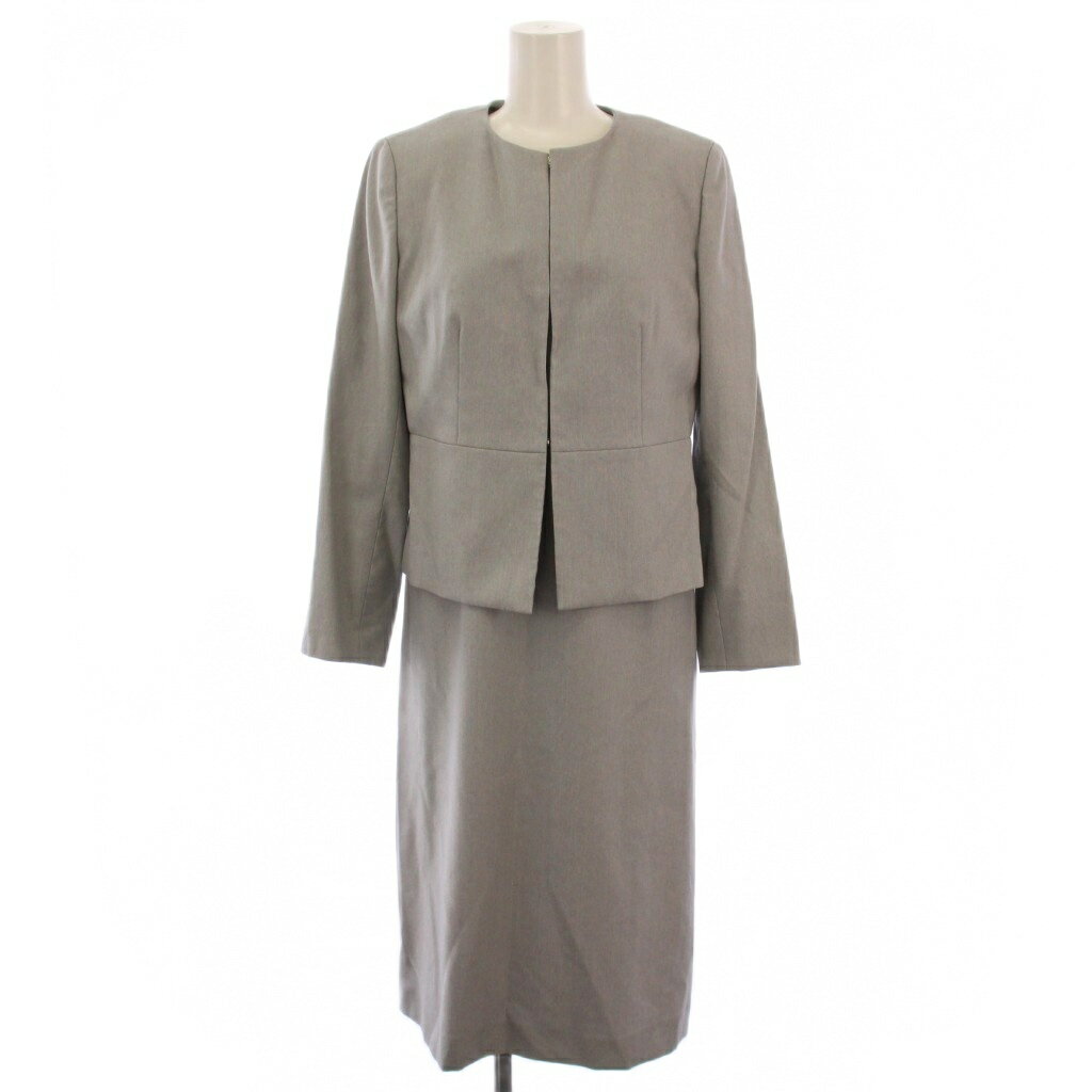 【中古】ポールスチュアート PAUL STUART セットアップ ノーカラージャケット 総裏地 ワンピース 半袖 ひざ丈 ウール シルク 6 グレー /BM レディース 【ベクトル 古着】 251216ブランドポールスチュアート PAUL ...