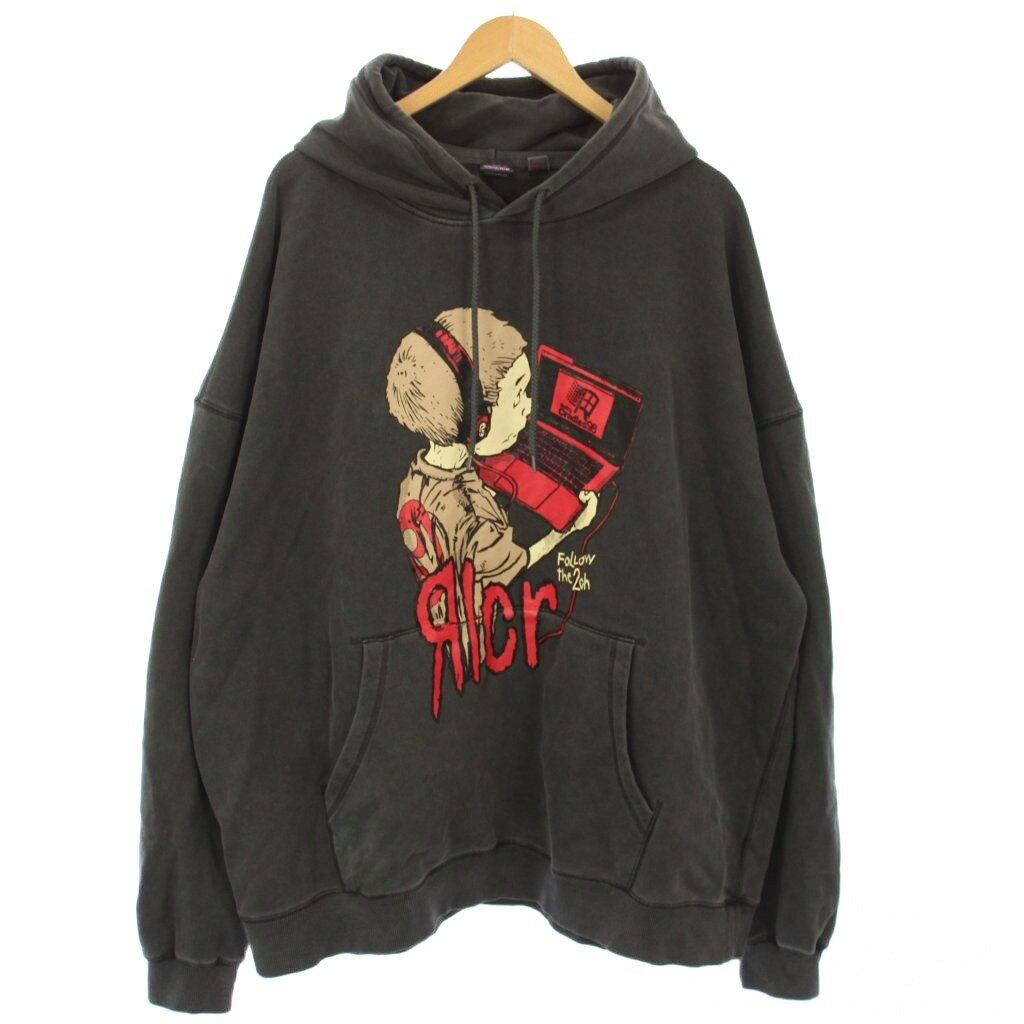 【中古】ローリングクレイドル ロリクレ Rolling Cradle ANONYMOUS HOODIE プルオーバーパーカー プリント 長袖 XL グレー 2W7-64211 /TK メンズ 【ベクトル 古着】 260108ブランドローリン...