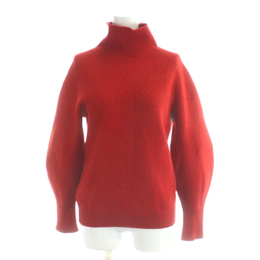 【中古】レコパン LES COPAINS ニット セーター ウール 40 赤 レッド ハイネック 長袖 ボリュームスリーブ /AP レディース 【ベクトル 古着】 260119ブランドレコパン LES COPAINS表記サイズ40実寸サイズ...