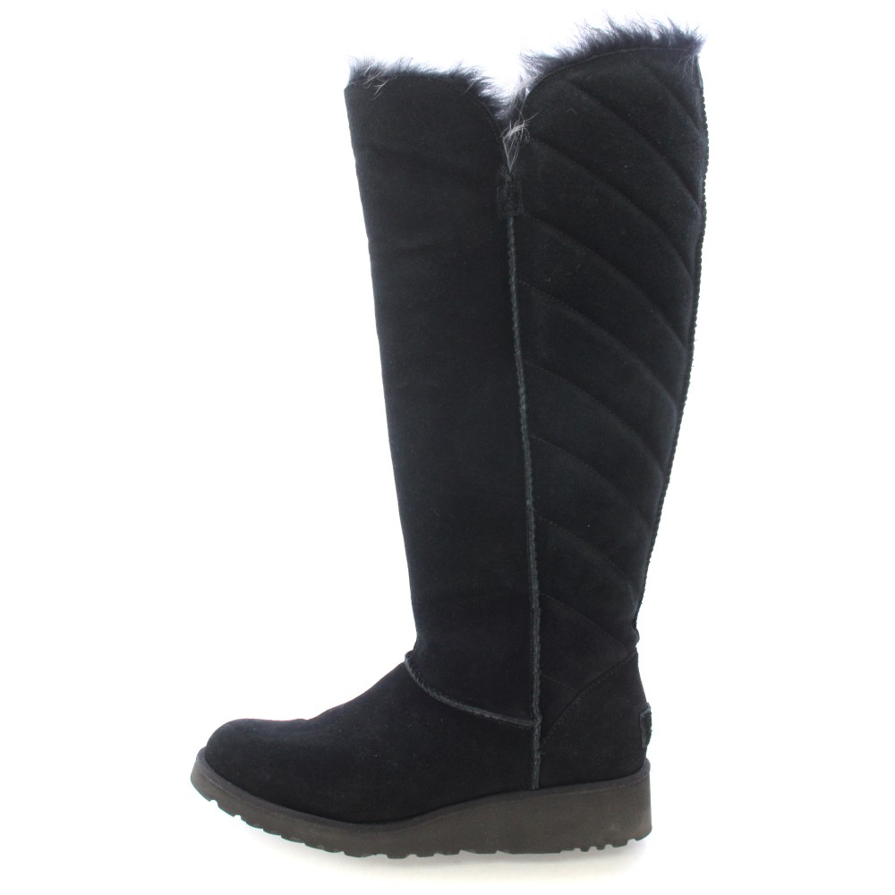 【中古】アグ オーストラリア UGG australia ロングブーツ ラウンドトゥ ウェッジソール スエード ファー US7 24cm 黒 ブラック /BB メンズ 【ベクトル 古着】 260122ブランドアグ オーストラリア UGG a...
