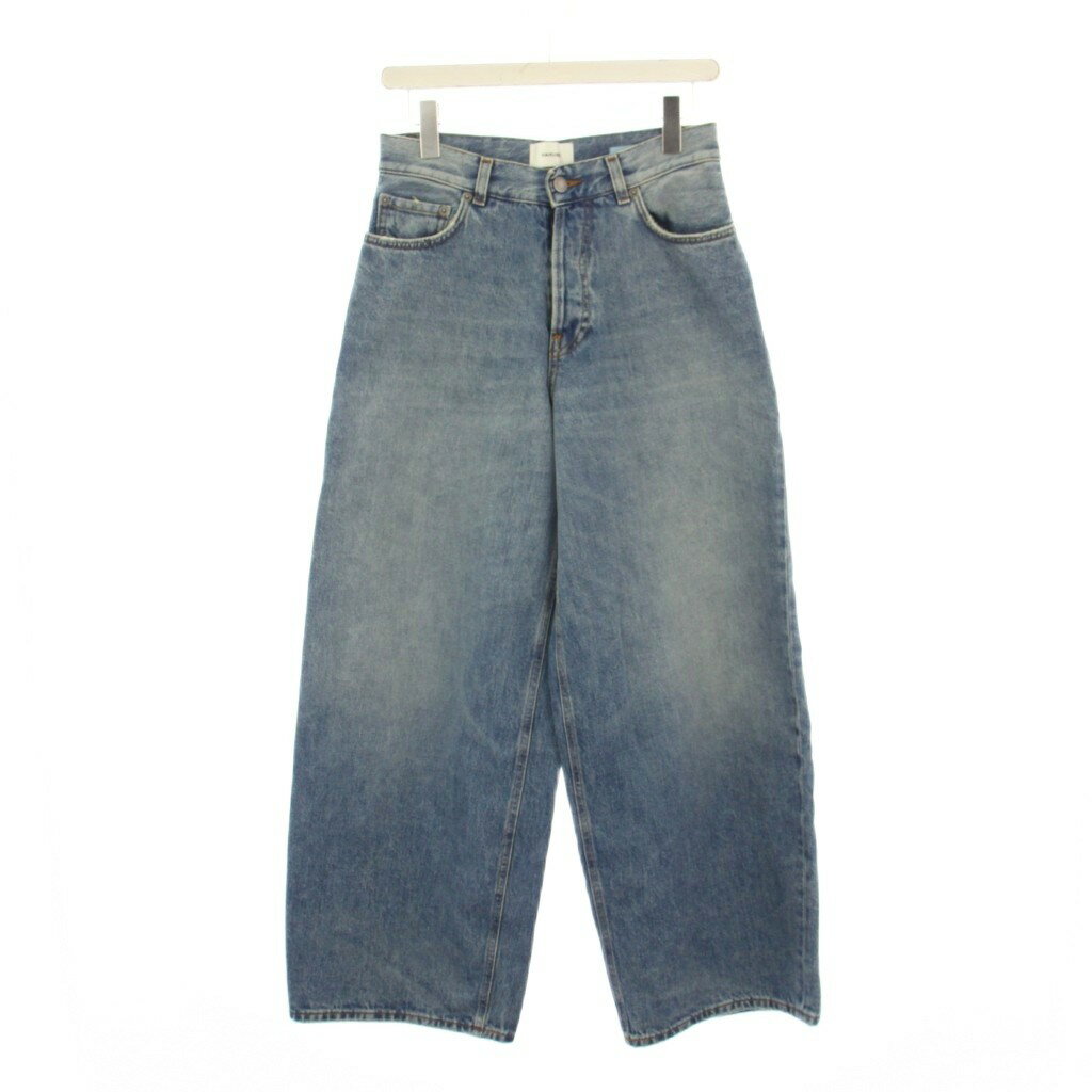 【中古】ハイクル HAIKURE BETHANY Asian Fit デニムパンツ ワイドジーンズ 24 青 2439100701 /KH 【ベクトル 古着】 260127表記サイズ24実寸サイズウエスト：66cm　もも幅：31.5cm　裾...