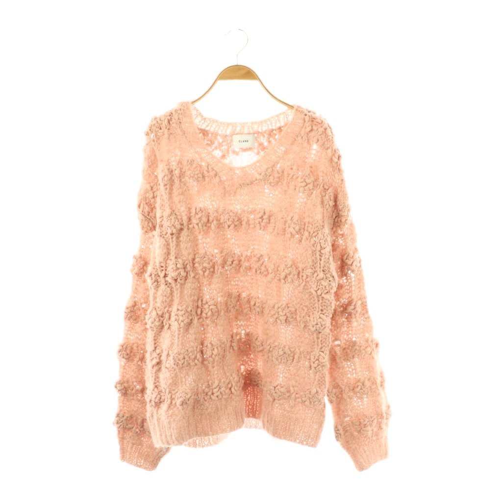 【中古】クラネ CLANE 17106-2282 24AW CLANE BUMPY OVER V NECK KNIT TOPS ニット セーター 1 スモークピンク /ES レディース 【ベクトル 古着】 260127ブランドクラネ CLA...