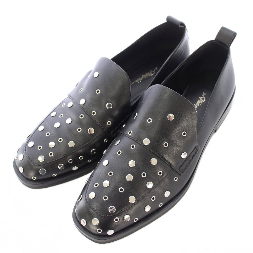 【中古】3.1 フィリップリム 3.1 phillip lim ローファー スクエアトゥ ローヒール レザー スタッズ バイカラー 39 黒 ブラック /BB レディース 【ベクトル 古着】 260128ブランド3.1 フィリップリム 3....