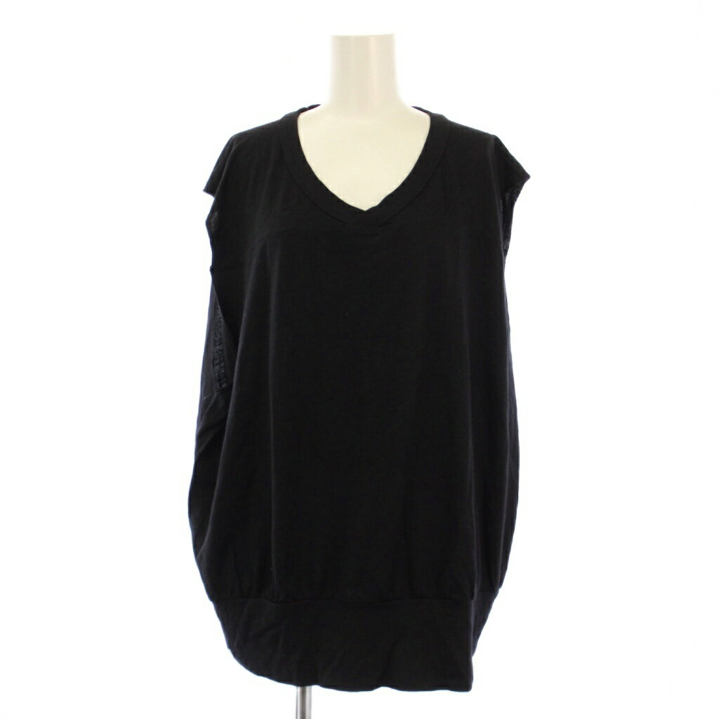 【中古】バーベルオブジェクト barbell object bo ns top ノースリーブニット カットソー Vネック F 黒 bo-04cn04 /KH レディース 【ベクトル 古着】 260204表記サイズF実寸サイズ身幅：59cm　...