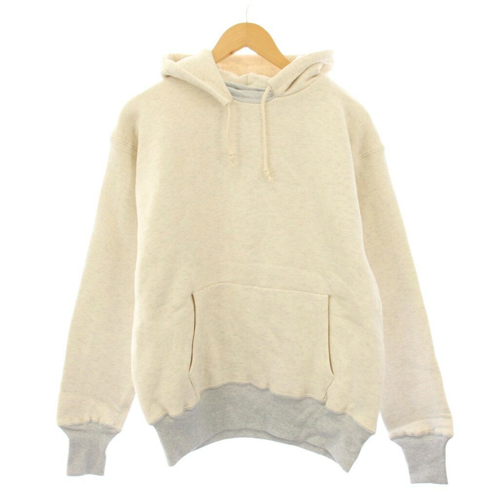 【中古】未使用品 ウエアハウス WAREHOUSE JJOHN GLUCKOW ダブルフェイス後付けパーカー プルオーバー スウェット 長袖 ストレッチ 無地 M アイボリー グレー JG-CS13 /BB メンズ 【ベクトル 古着】 26...