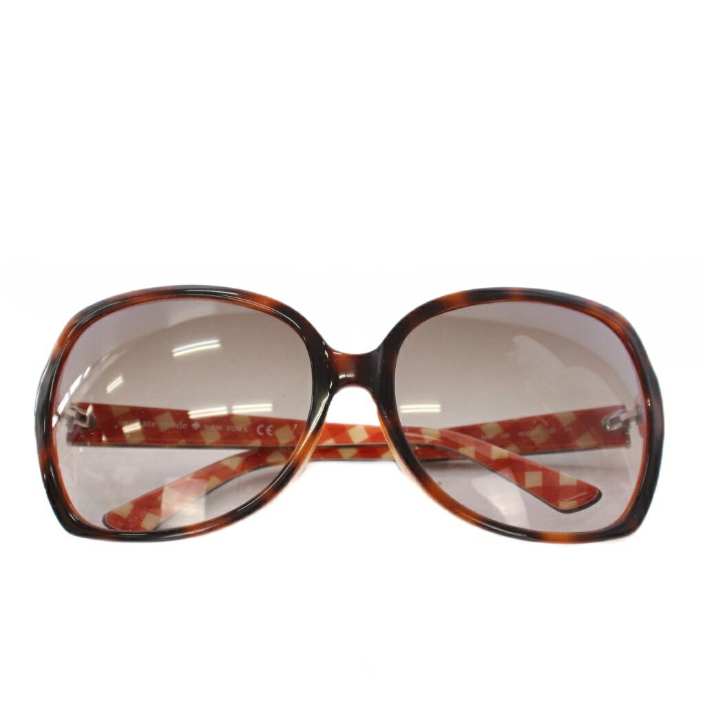 【中古】ケイトスペード KATE SPADE HALSEY/F/S サングラス チェック 60□16 125 ブラウン オレンジ /TK レディース 【ベクトル 古着】 260219ブランドケイトスペード KATE SPADE表記サイズ60...