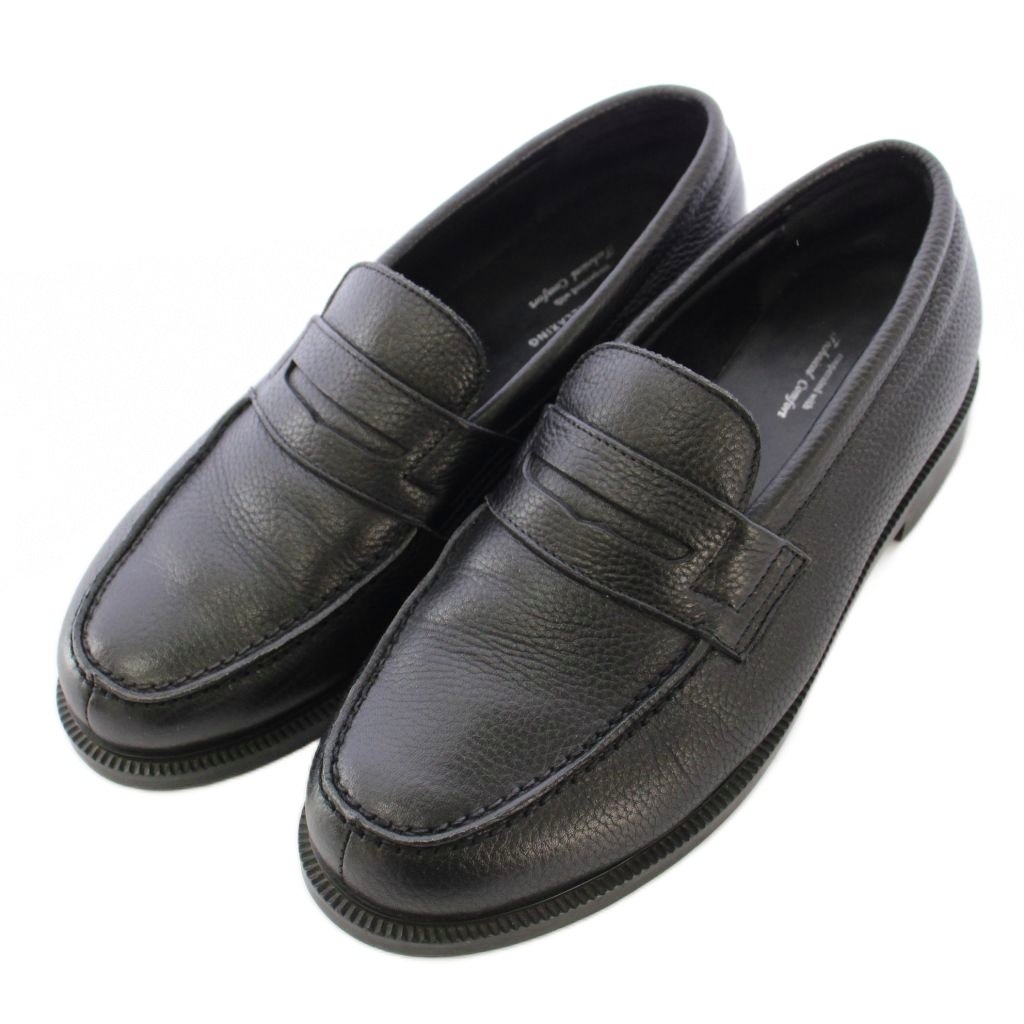 【中古】グリーンレーベルリラクシング ユナイテッドアローズ green label relaxing Technical Comfort テクニカル コンフォート ローファー ローヒール レザー ワンカラー 42 黒 ブラック 3131-6...