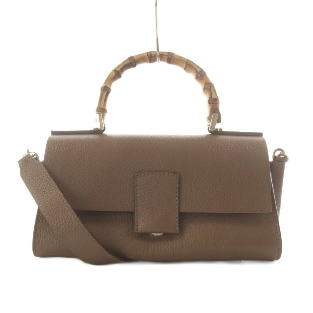 【中古】ロリステッラ LORISTELLA loristella per allureville ハンドバッグ ショルダーバッグ バンブーハンドル レザー ベージュ /AN9 レディース 【ベクトル 古着】 260207実寸サイズ持ち手の長...