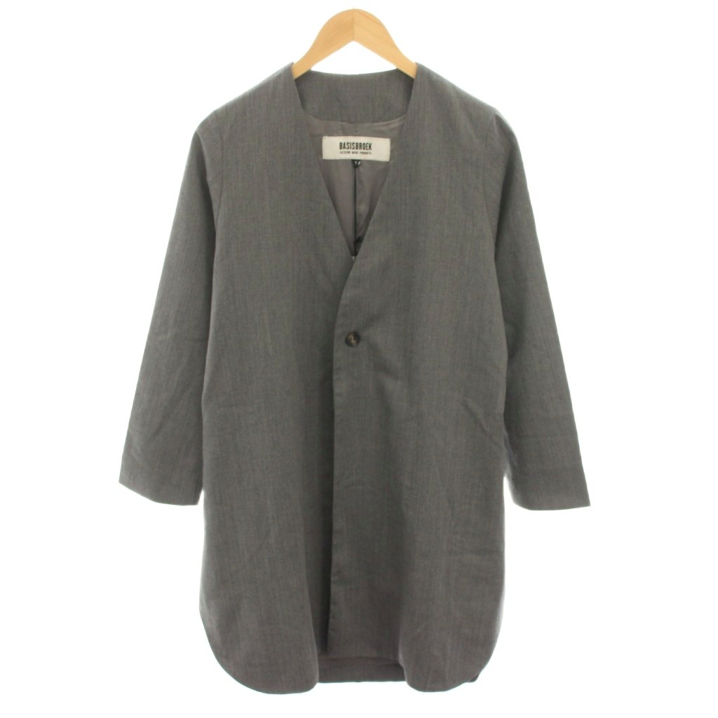 【中古】未使用品 バシスブルック Basisbroek ギミー GIMME ノーカラージャケット アウター タグ付き 1 グレー /YT メンズ 【ベクトル 古着】 260206ブランドバシスブルック Basisbroek表記サイズ1実寸サ...