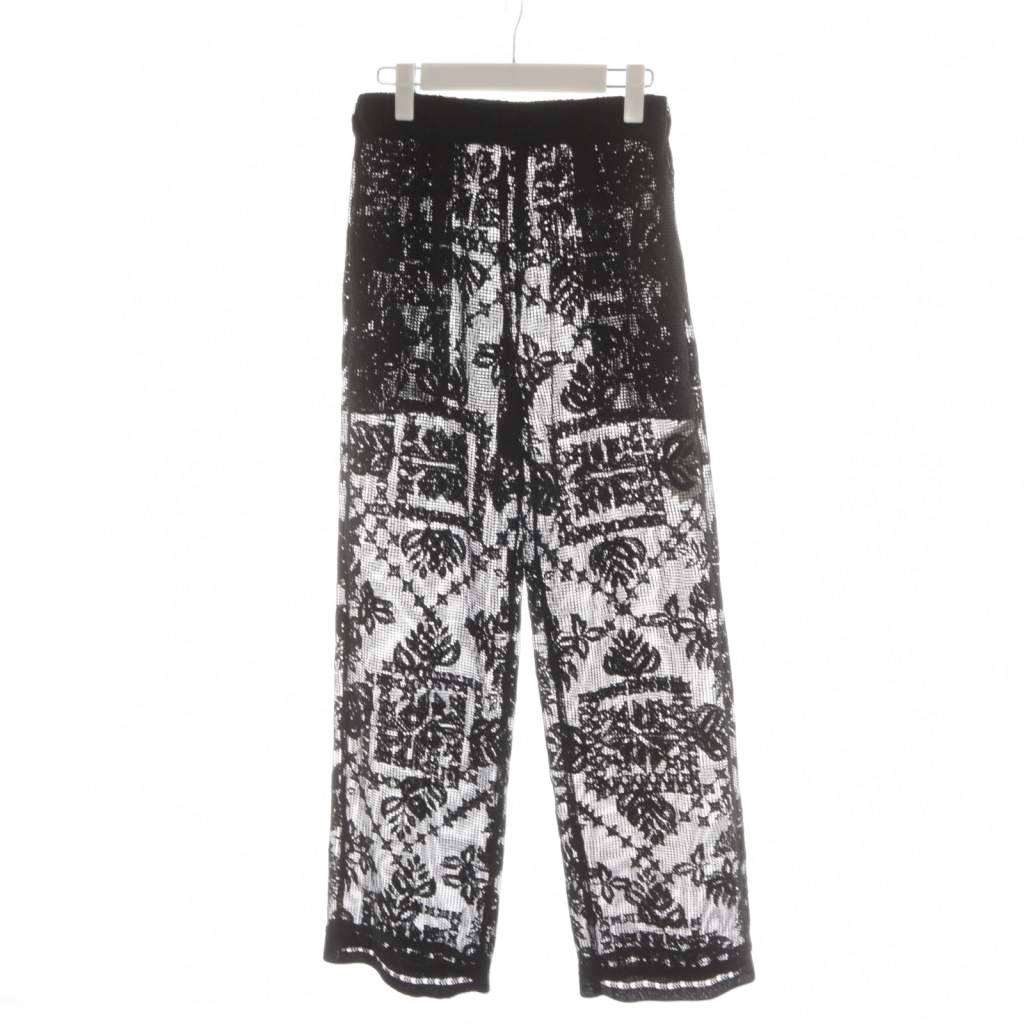 【中古】アメリヴィンテージ Ameri VINTAGE 23SS CHEMICAL LACE WIDE PANTS イージーパンツ ワイドパンツ レース M 黒 ブラック 01310890740 /AN37 レディース 【ベクトル 古着】 ...