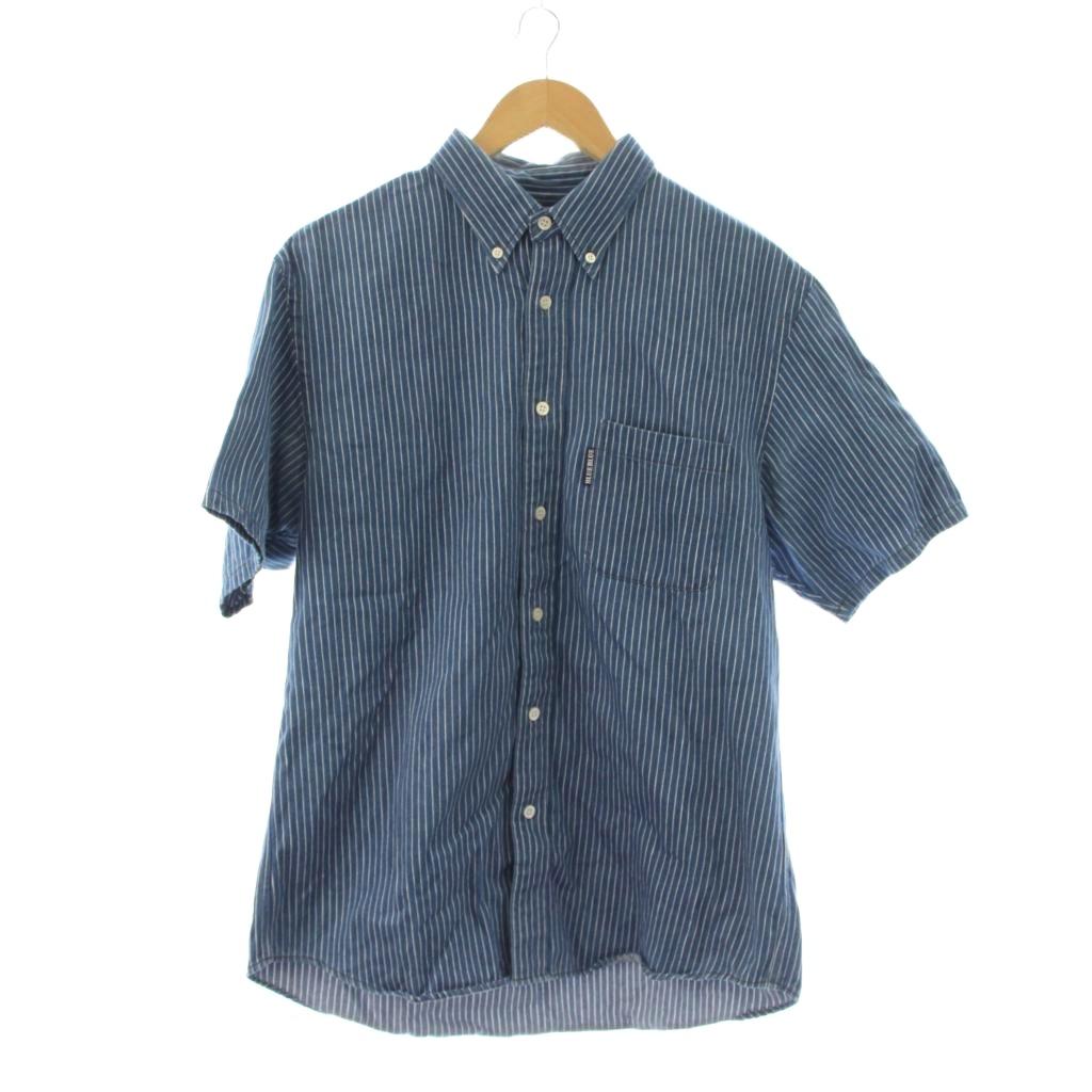 【中古】ブルーブルー BLUE BLUE シャツ 4 ブルー ストライプ柄 半袖 ボタンダウンカラー /JP メンズ 【ベクトル 古着】 260211ブランドブルーブルー BLUE BLUE表記サイズ4実寸サイズ肩幅：約48cm　身幅：約5...