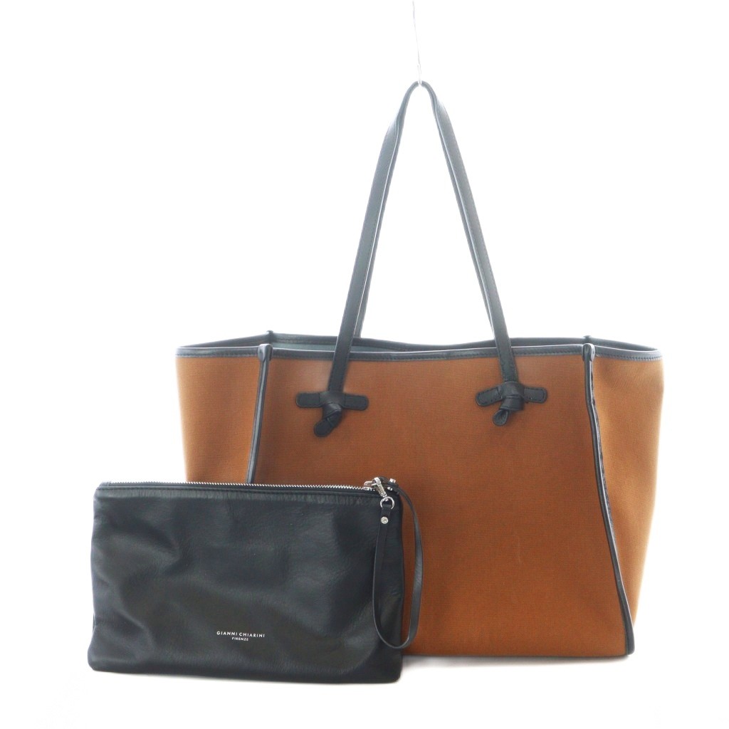 【中古】ジャンニキャリーニ GIANNI CHIARINI トートバッグ マルチェッラ MARCELLA M CUOIO/SOFT BLUE クオイオ ソフトブルー パイピング BS6850 /RI ■OS レディース 【ベクトル 古着】 ...