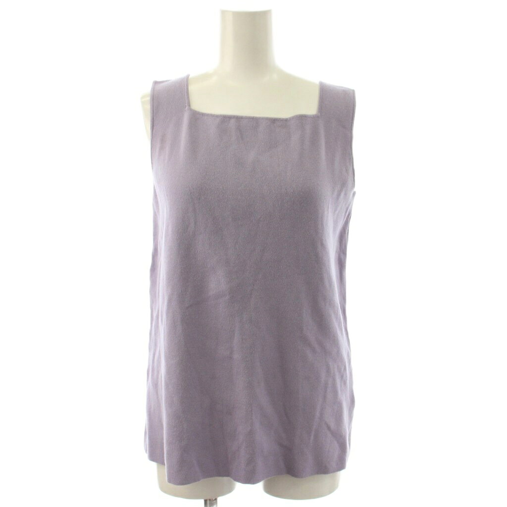 【中古】ミラオーウェン Mila Owen 24SS ウォッシャブルスクエアネックノースリニット セーター 0 パープル ノースリーブ 無地 /JP レディース 【ベクトル 古着】 260211ブランドミラオーウェン Mila Owen表記...