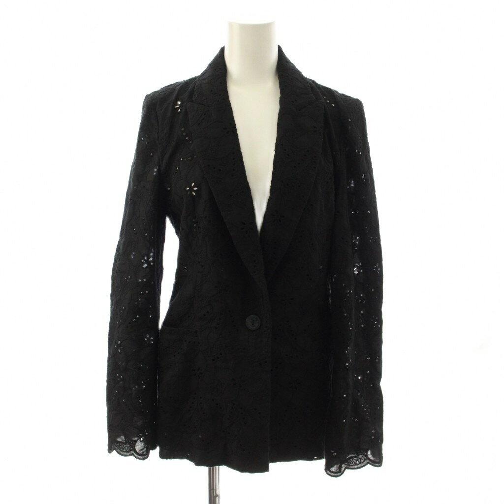 【中古】ザラ ZARA ジャケット 上着 XS 黒 花柄レース ノッチドラペル 長袖 /JP レディース 【ベクトル 古着】 260211ブランドザラ ZARA表記サイズXS実寸サイズ肩幅：約37.5cm　身幅：約44cm　袖丈：約60cm...
