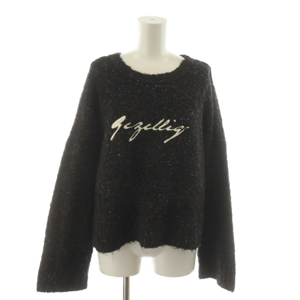 【中古】シニカル CYNICAL ニット セーター ウール混 02 黒 ブラック 長袖 ロゴ刺繍 /RR レディース 【ベクトル 古着】 260211ブランドシニカル CYNICAL表記サイズ02実寸サイズ肩幅：65cm　身幅：61cm　着...