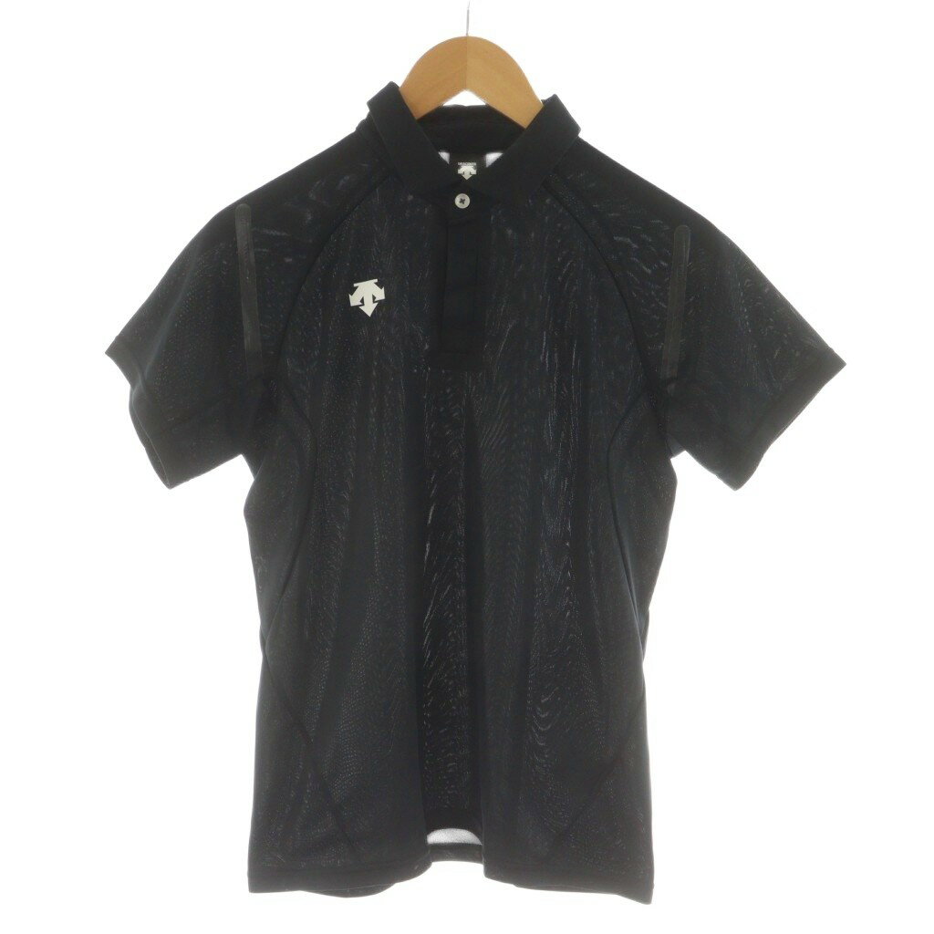 【中古】デサント DESCENTE ポロシャツ SS 黒 ブラック ロゴ 半袖 /RR レディース 【ベクトル 古着】 260212ブランドデサント DESCENTE表記サイズSS実寸サイズ身幅：46cm　着丈：61cm　ゆき丈：35cm　...