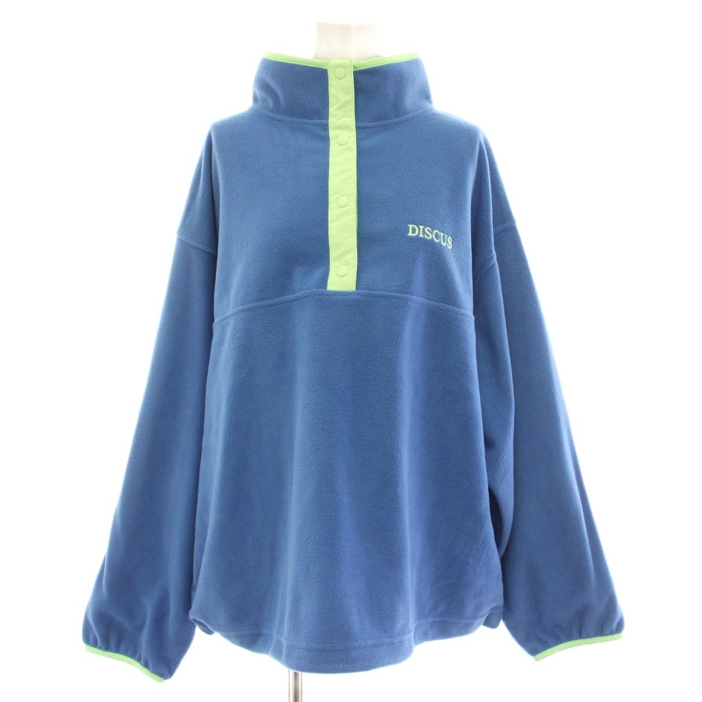 【中古】ディスカスアスレチック DISCUS ATHLETIC フリースジャケット プルオーバー F 青 ブルー 長袖 ハーフボタン DIS-25FW18BC /YM レディース 【ベクトル 古着】 260213表記サイズF実寸サイズ肩幅：...