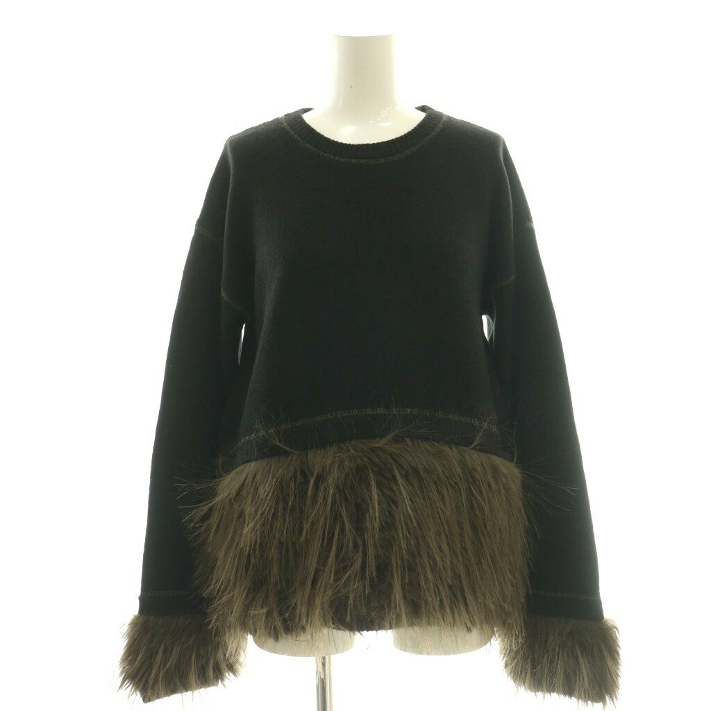 【中古】未使用品 ウィルフリー willfully ニット セーター フェイクファー F ブラック ブラウン /ES ■MA レディース 【ベクトル 古着】 260217ブランドウィルフリー willfully表記サイズF実寸サイズ肩幅：5...