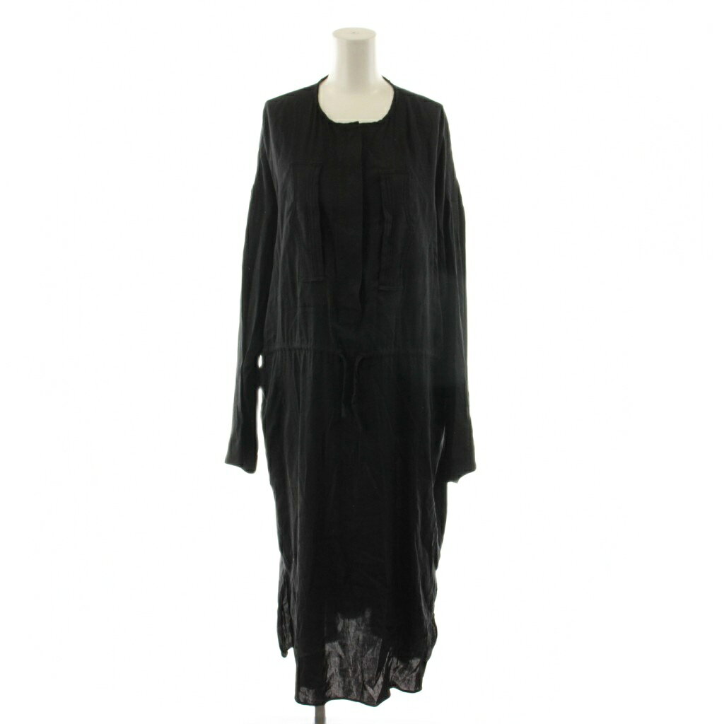 【中古】デッサンドモード Dessin de mode ワンピース ロング 長袖 ノーカラー 2 黒 ブラック 5DOP-04NS1 /AN33 レディース 【ベクトル 古着】 260217ブランドデッサンドモード Dessin de mo...