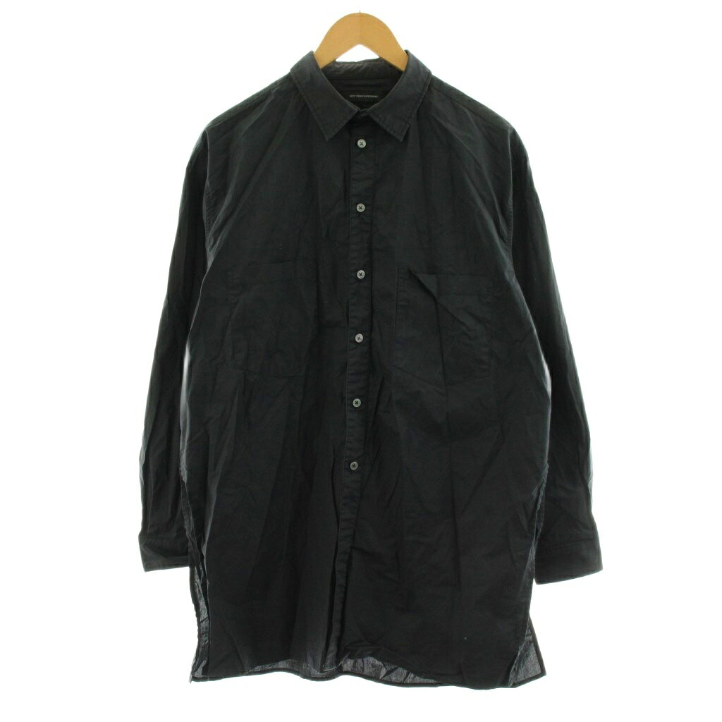 【中古】ノットコンベンショナル NOT CONVENTIONAL カジュアルシャツ 長袖 コットン F 黒 ブラック N23-030-BLK /KU メンズ 【ベクトル 古着】 260217表記サイズF実寸サイズ肩幅：47cm　身幅：60c...
