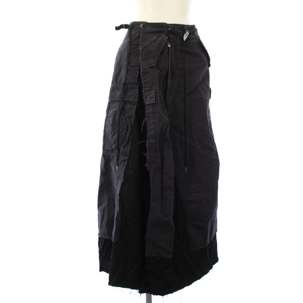【中古】ミハラヤスヒロ MIHARA YASUHIRO メゾン Maison 23SS Deconstructed Cargo Skirt スカート ロング 38 黒 B10SK151 /TK レディース 【ベクトル 古着】 260215ブ...