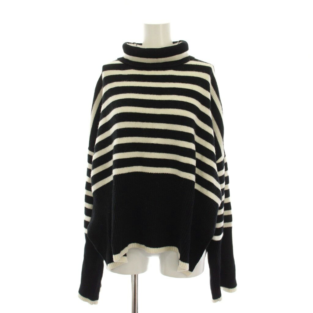 【中古】ドレスレイブ DRESSLAVE ニット セーター 長袖 ボーダー 38 黒 白 /YM レディース 【ベクトル 古着】 260216ブランドドレスレイブ DRESSLAVE表記サイズ38実寸サイズ着丈：56cm　ゆき丈：86cm　...