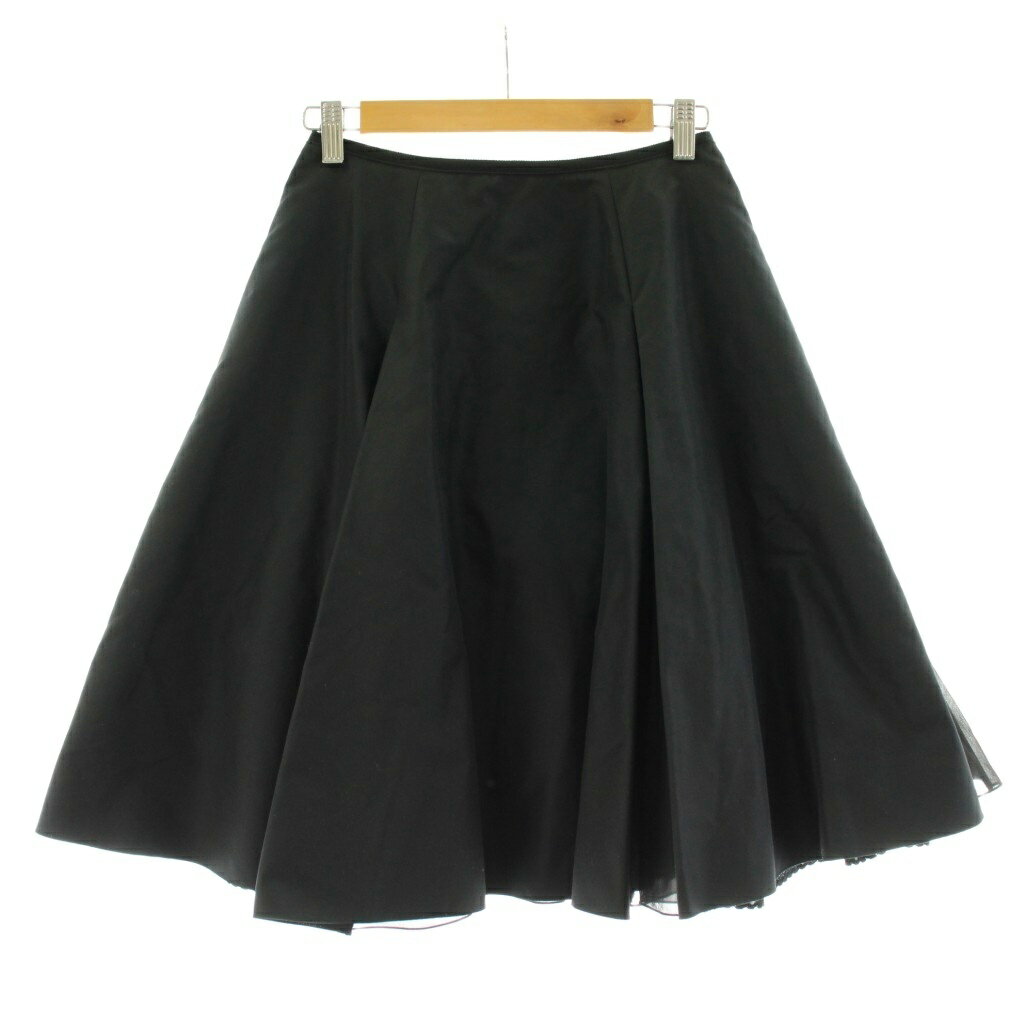 【中古】デイジーリンフォクシー DAISY LIN For FOXEY フレアスカート ひざ丈 切替 シルク 38 黒 ブラック 32779 /KU レディース 【ベクトル 古着】 260220ブランドデイジーリンフォクシー DAISY L...