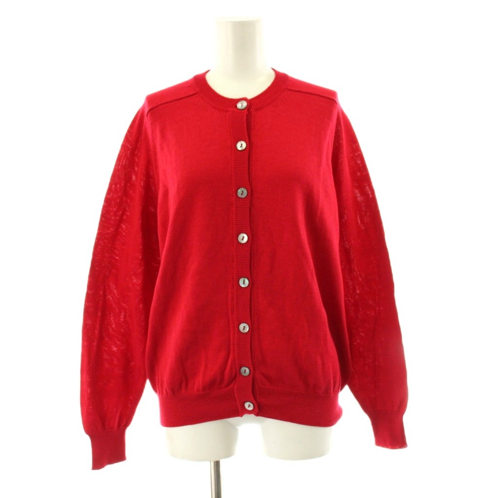 【中古】ファビアナフィリッピ FABIANA FILIPPI tabi ニットカーディガン 長袖 クルーネック L 赤 レッド BH352 /KU レディース 【ベクトル 古着】 260219ブランドファビアナフィリッピ FABIANA F...