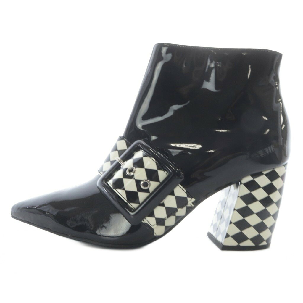 【中古】ジェフリーキャンベル Jeffrey Campbell ショートブーツ ポインテッドトゥ チャンキーヒール 38 黒 ブラック 白 ホワイト /SR レディース 【ベクトル 古着】 260219ブランドジェフリーキャンベル Jeff...