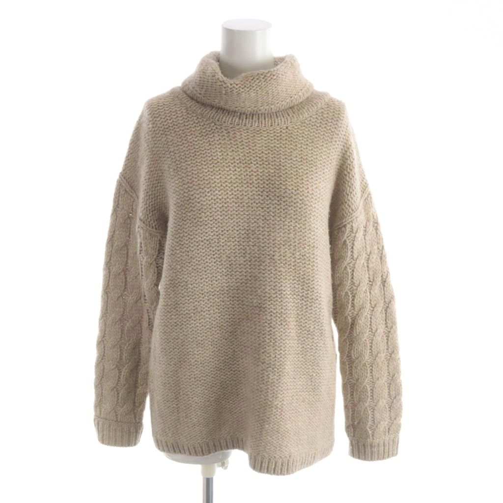 【中古】トラサルディ TRUSSARDI ニット セーター ウール 40 ベージュ タートルネック 長袖 ケーブル編み /AP レディース 【ベクトル 古着】 260220ブランドトラサルディ TRUSSARDI表記サイズ40実寸サイズ肩幅...