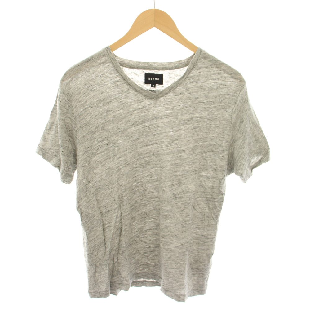 【中古】ビームス BEAMS フランダース リネン FLANDERS LINEN Tシャツ カットソー Vネック 半袖 麻 リネン M グレー 11-04-0843-048 /YT ■MA メンズ 【ベクトル 古着】 260220ブランドビ...