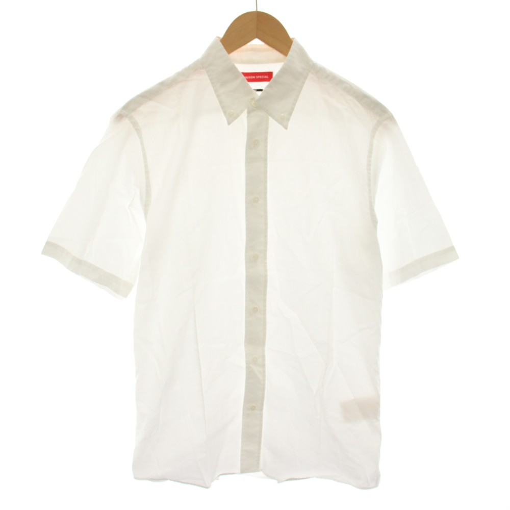 【中古】メゾンスペシャル MAISON SPECIAL アルビニ Albini シャツ ボタンダウン 半袖 48 白 ホワイト 11192311222 /YT ■MA メンズ 【ベクトル 古着】 260220ブランドメゾンスペシャル MAI...