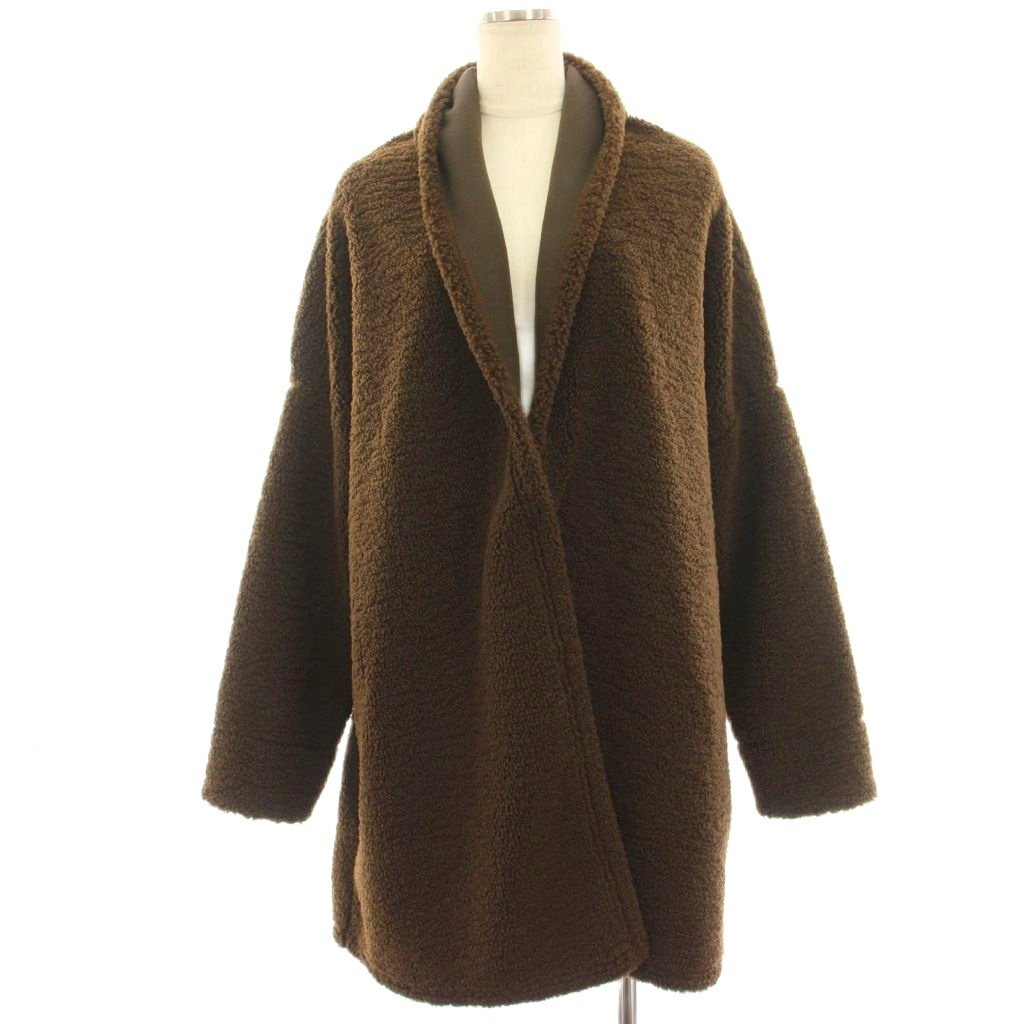 【中古】エマテイラー emma taylor ボンディングボアコート ボア F 茶 ブラウン 無地 ショールカラー /HN ■MA レディース 【ベクトル 古着】 260220表記サイズF実寸サイズ身幅：60cm　着丈：70cm　ゆき丈：7...
