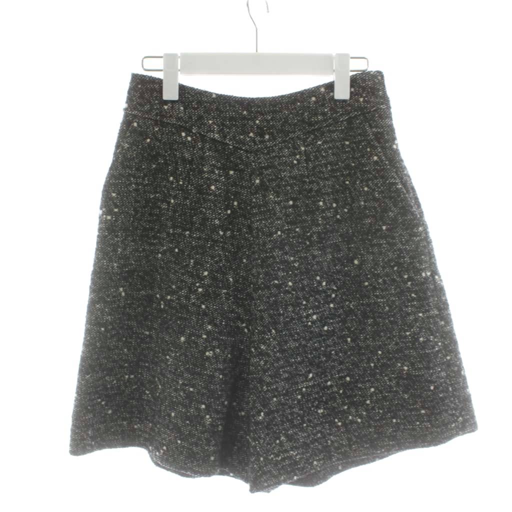 【中古】オーディア ミューズ Audie a Muses ショートパンツ ハーフパンツ ツイード 38 黒 ブラック 83056-408 /AN27 レディース 【ベクトル 古着】 260224表記サイズ38実寸サイズウエスト：約68cm　...