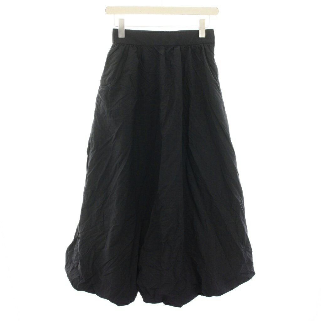 【中古】クルーレ crewre ナイロンドレープマキシスカート ロング フレア イージー ウエストゴム 2 黒 ブラック cr25ss19106 /YT ■MA レディース 【ベクトル 古着】 260226表記サイズ2実寸サイズウエスト：約...