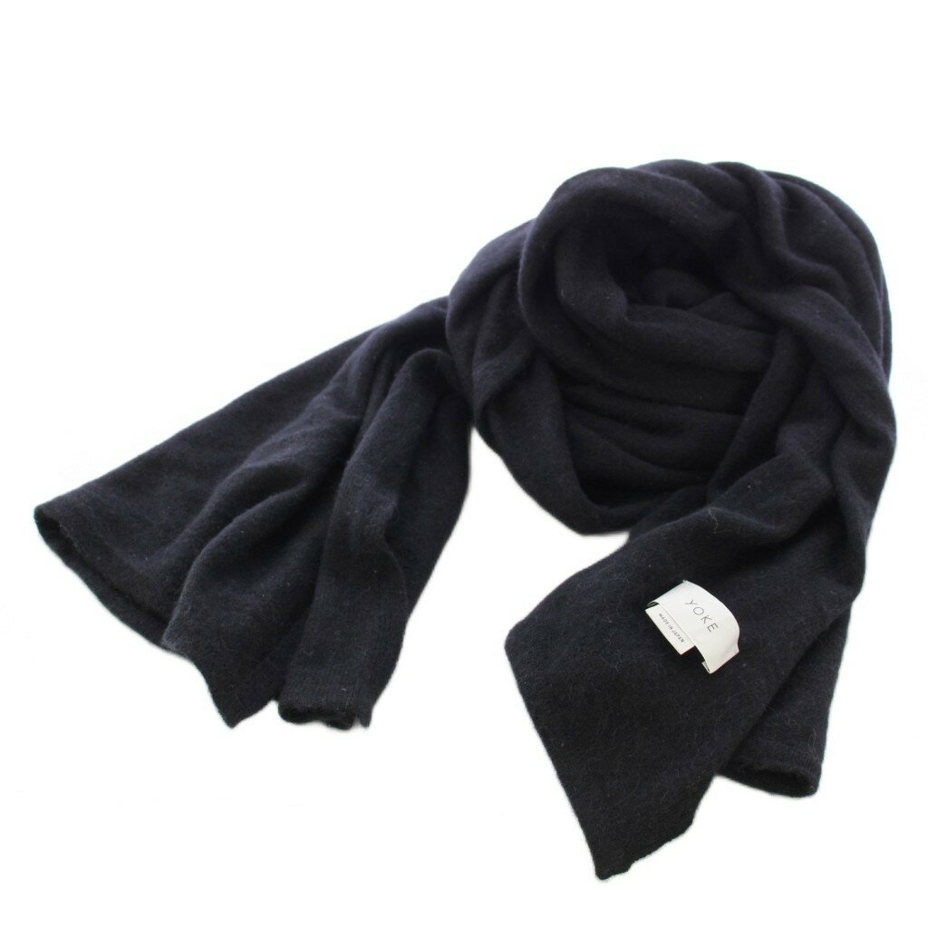 【中古】ヨーク YOKE マフラー ストール アルパカ ウール F 黒 YK18AW0008A /TK メンズ 【ベクトル 古着】 260306表記サイズF実寸サイズ全長（フリンジ含まず）：256cm　幅：63cm　　素材アルパカ、ウール色...