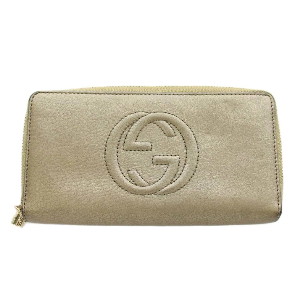 【中古】グッチ GUCCI インターロッキングG 長財布 ラウンドファスナー 小銭入れ レザー ゴールド色 /AN61 ■OH レディース 【ベクトル 古着】 260319ブランドグッチ GUCCI実寸サイズヨコ：約18.5cm　タテ：約9...