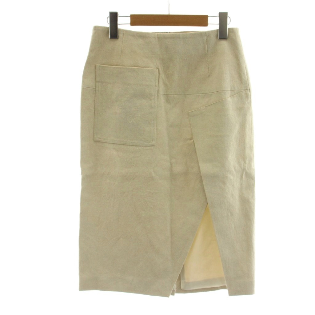 【中古】アクネ ストゥディオズ Acne Studios タイトスカート ひざ丈 リネン混 34 ベージュ スリット入り /RR レディース 【ベクトル 古着】 260311ブランドアクネ ストゥディオズ Acne Studios表記サイズ...