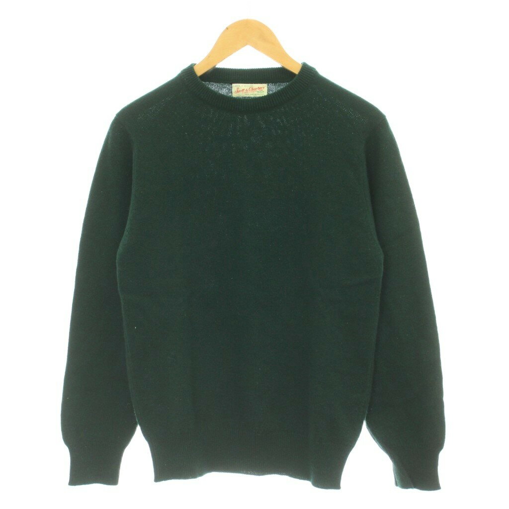 【中古】SCOTT&CHARTERS ニット セーター ウール 36 緑 グリーン 長袖 ラウンドネック /GP レディース 【ベクトル 古着】 260313表記サイズ36実寸サイズ肩幅：39cm　身幅：45cm　着丈：63cm　袖丈：57...
