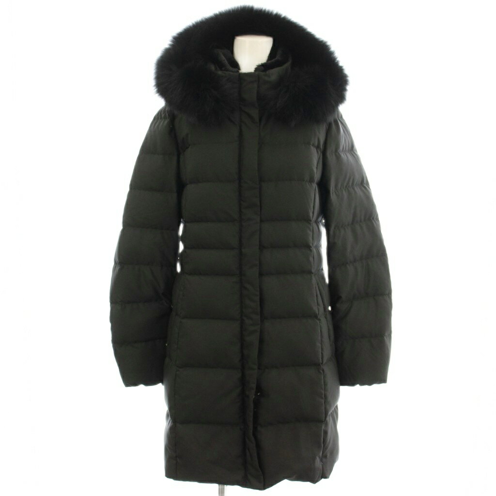 【中古】インディヴィ INDIVI ダウンコート ロング フードファー ジャケット 40 黒 ブラック 127-99067 /☆G レディース 【ベクトル 古着】 260319ブランドインディヴィ INDIVI表記サイズ40実寸サイズ肩幅：...