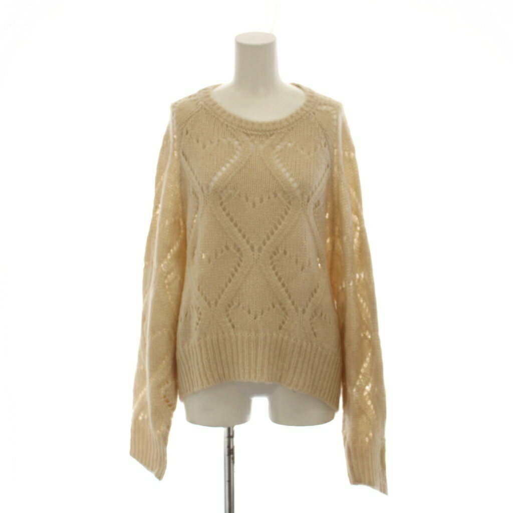 【中古】ココディール COCO DEAL 24AW ニット セーター 2 長袖 ハート柄編み ベージュ /LP レディース 【ベクトル 古着】 260323ブランドココディール COCO DEAL表記サイズ2実寸サイズ身幅：62cm　着丈：...