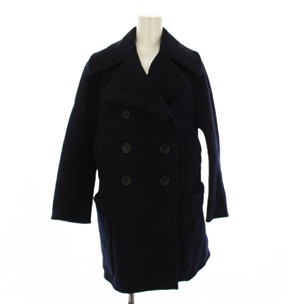 【中古】ユニクロ UNIQLO プラスジェイ +J コート S 紺 ネイビー ダブルブレスト テーラードカラー 長袖 /LP ■MA レディース 【ベクトル 古着】 260331ブランドユニクロ UNIQLO表記サイズS実寸サイズ肩幅：40...