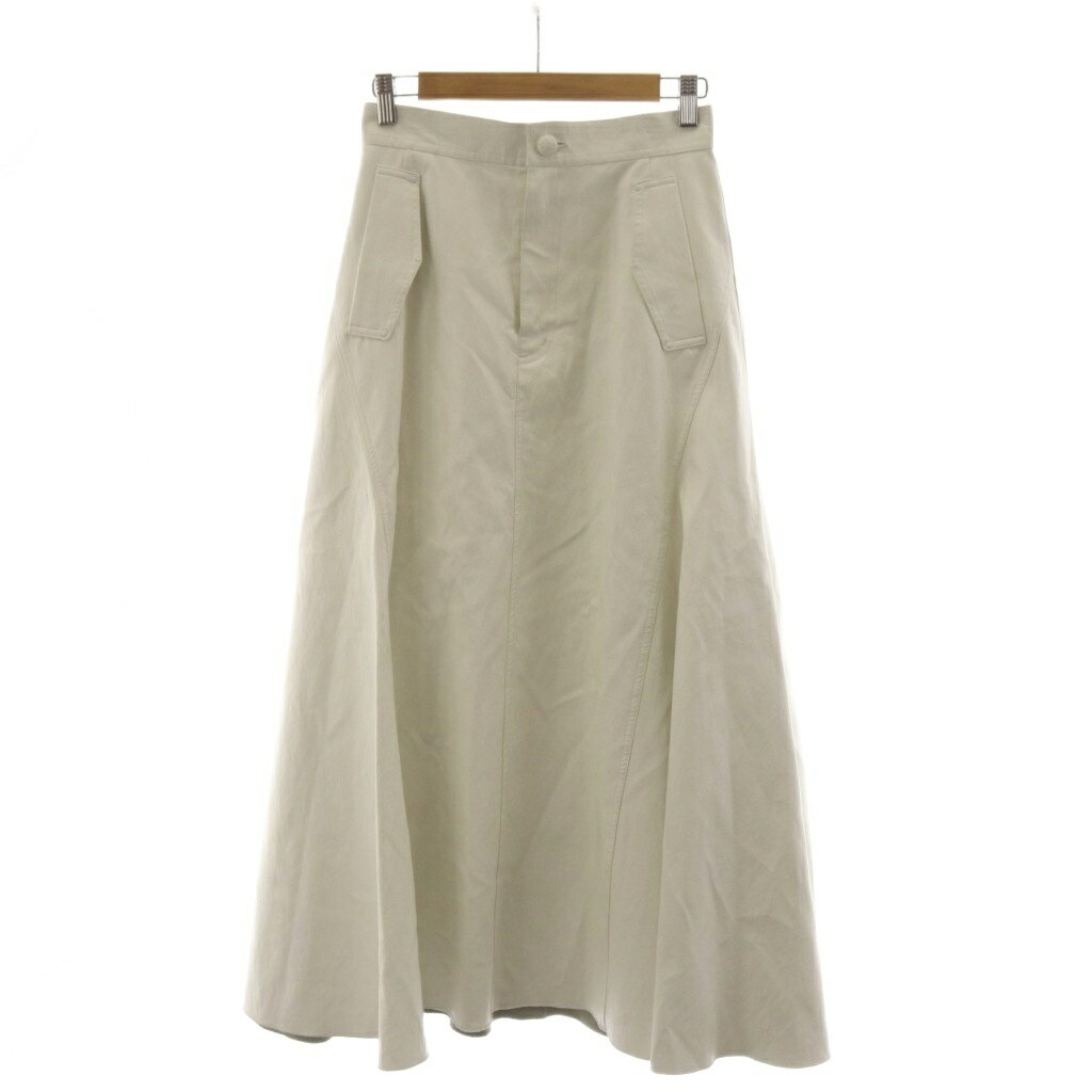 【中古】ダブルスタンダードクロージング ダブスタ DOUBLE STANDARD CLOTHING フェイクレザーフレアスカート ロング 38 白 ホワイト 0202-200-234 /RR レディース 【ベクトル 古着】 260410ブラ...