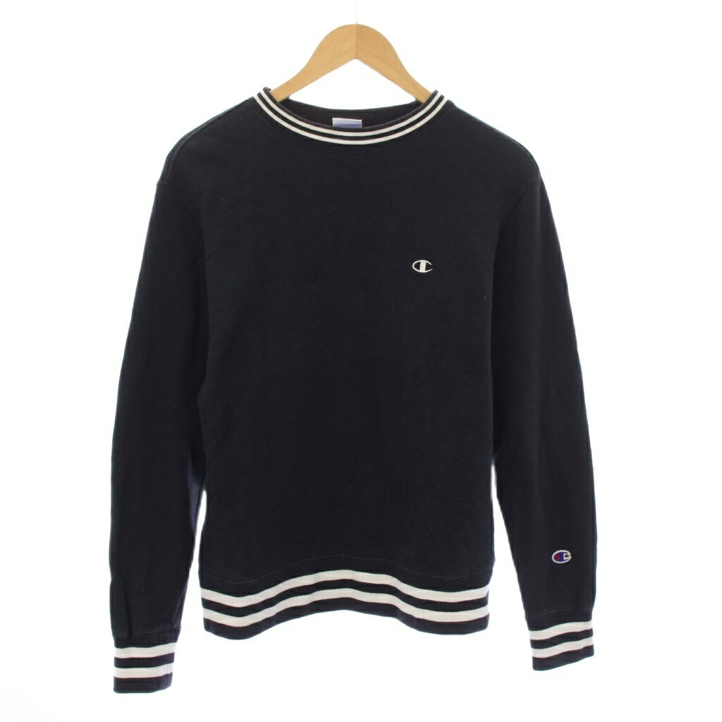 【中古】チャンピオン CHAMPION トレーナー M 黒 ブラック ラウンドネック ライン入り 長袖 /DU レディース 【ベクトル 古着】 260413ブランドチャンピオン CHAMPION表記サイズM実寸サイズ肩幅：45cm　身幅：4...