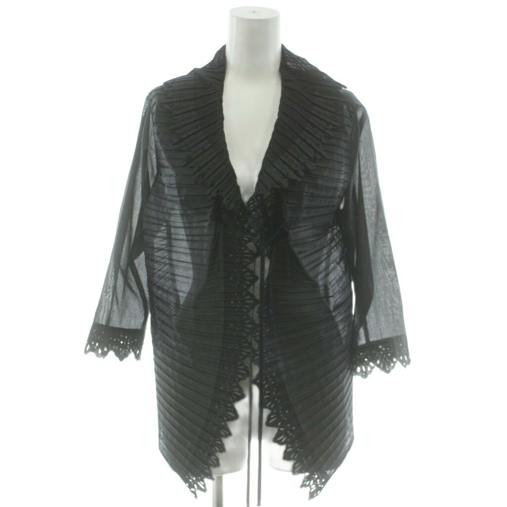 【中古】ヒロココシノ HIROKO KOSHINO シャツ ブラウス 9 黒 七分袖 シアー レース /JP レディース 【ベクトル 古着】 260414ブランドヒロココシノ HIROKO KOSHINO表記サイズ9実寸サイズ肩幅：36.5...