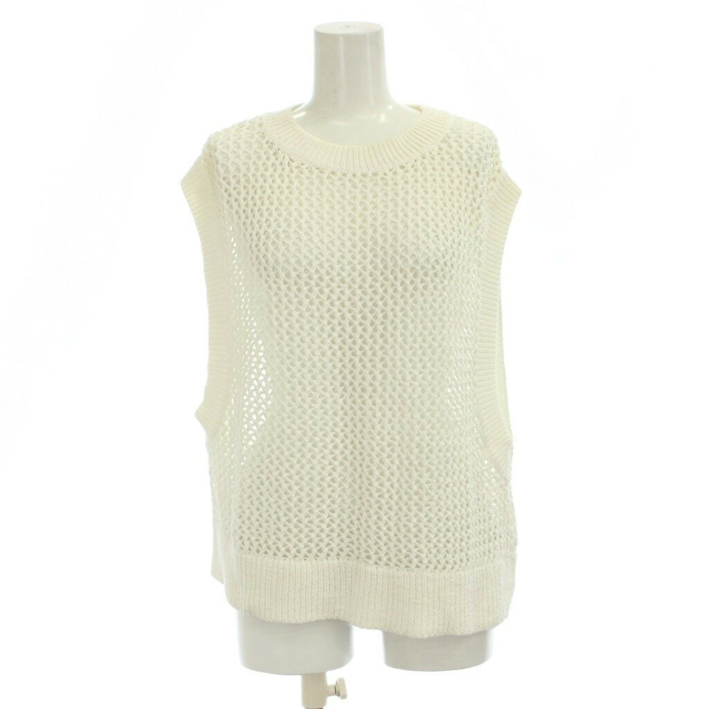 【中古】アンタイトル UNTITLED ベスト 2 白 メッシュ編み ラウンドネック /JP レディース 【ベクトル 古着】 260416ブランドアンタイトル UNTITLED表記サイズ2実寸サイズ身幅：48.5cm　着丈：49.5cm　　...