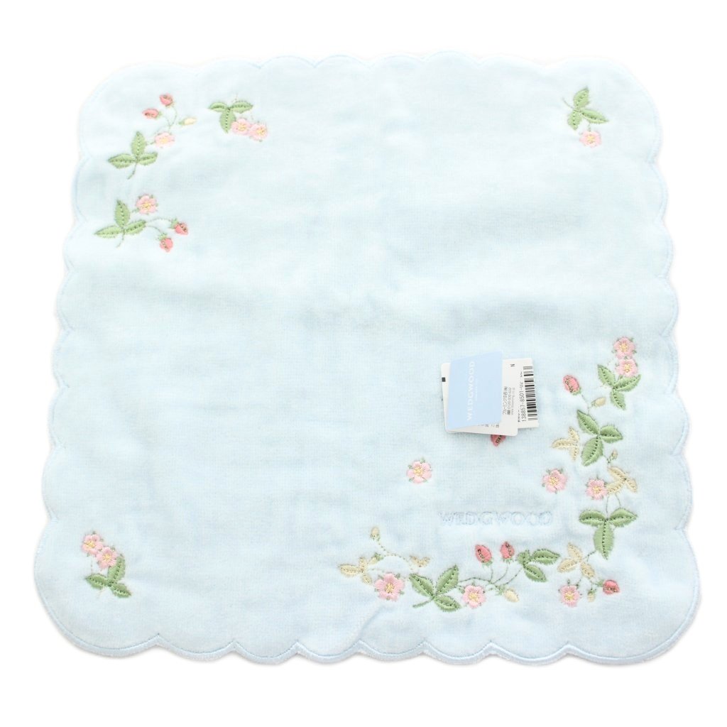 【中古】未使用品 ウェッジウッド WEDGWOOD ハンカチ 花柄 刺繍 パイル生地 水色 /KU レディース 【ベクトル 古着】 260421ブランドウェッジウッド WEDGWOOD実寸サイズ全長（フリンジ含まず）：27.5cm　幅：27...