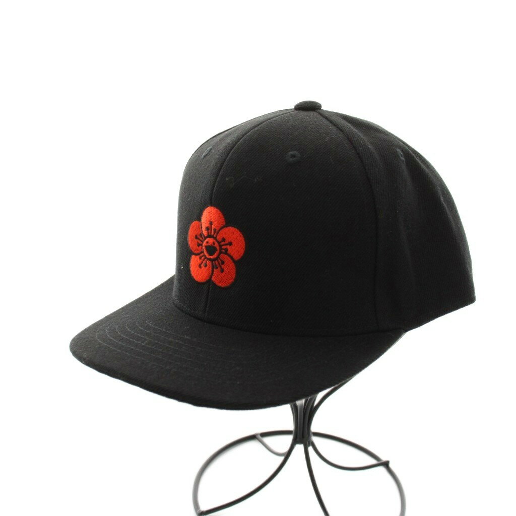 【中古】村上隆 Takashi Murakami ?鵲亭 KIJYAKU TEI Cap キャップ 帽子 黒 /YM メンズ レディース 【ベクトル 古着】 260418表記サイズサイズなし（実寸サイズをご確認下さい）実寸サイズつば：7cm...