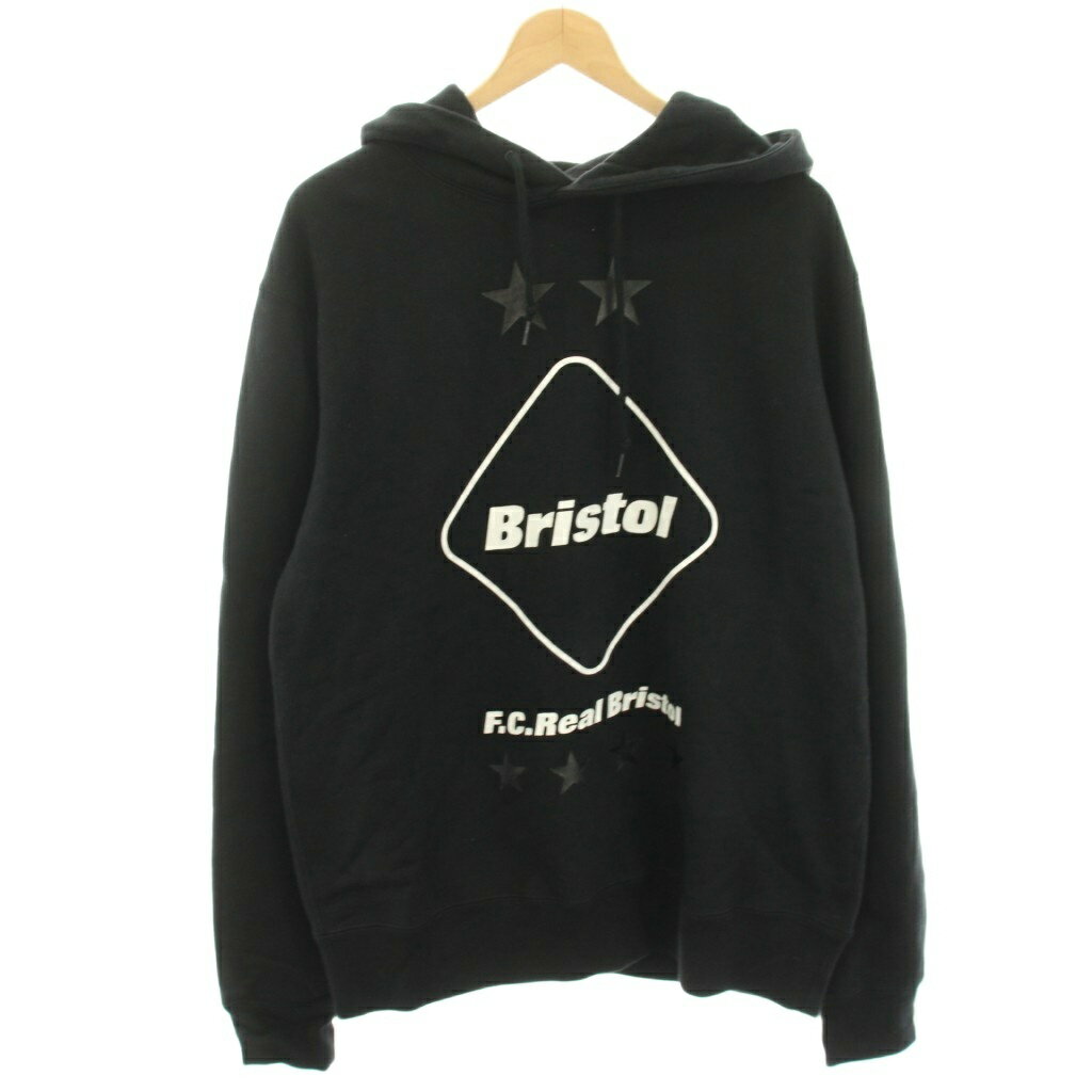 【中古】エフシーレアルブリストル F.C.Real Bristol FCRB エンブレム プルオーバーフーディー EMBLEM PULLOVER HOODIE パーカー スウェット トレーナー 長袖 M 黒 ブラック FCRB-192110...