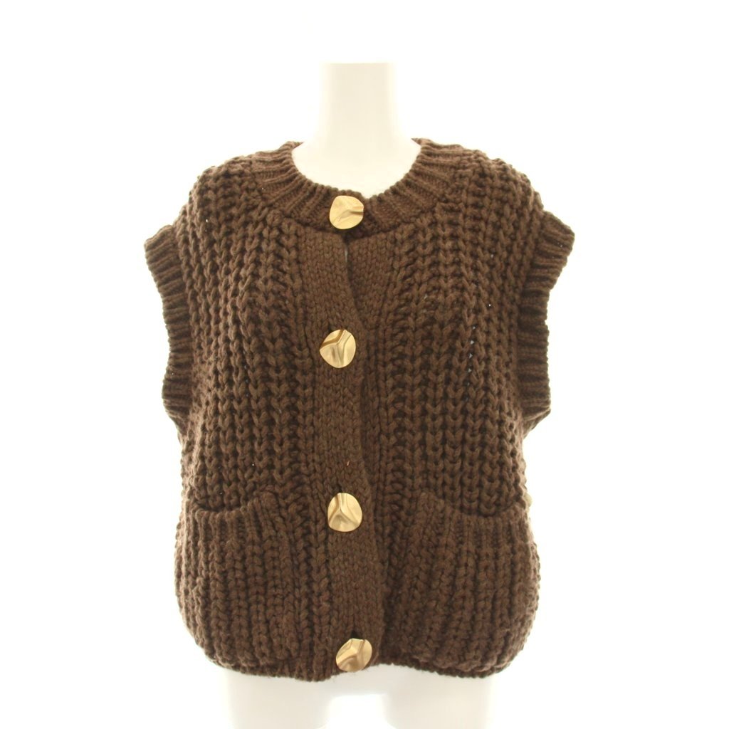 【中古】ザラ ZARA チャンキーニット チュニックベスト M 茶色 ブラウン /YM ■MA レディース 【ベクトル 古着】 260424ブランドザラ ZARA表記サイズM実寸サイズ身幅：56cm　着丈：50cm　　素材アクリル ナイロン...